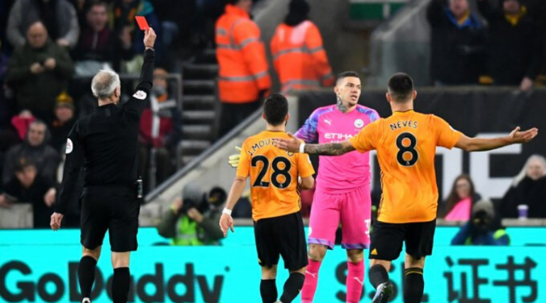 Ederson Red Card: Man City reduced to 10 men after Ederson brings Diogo ...
